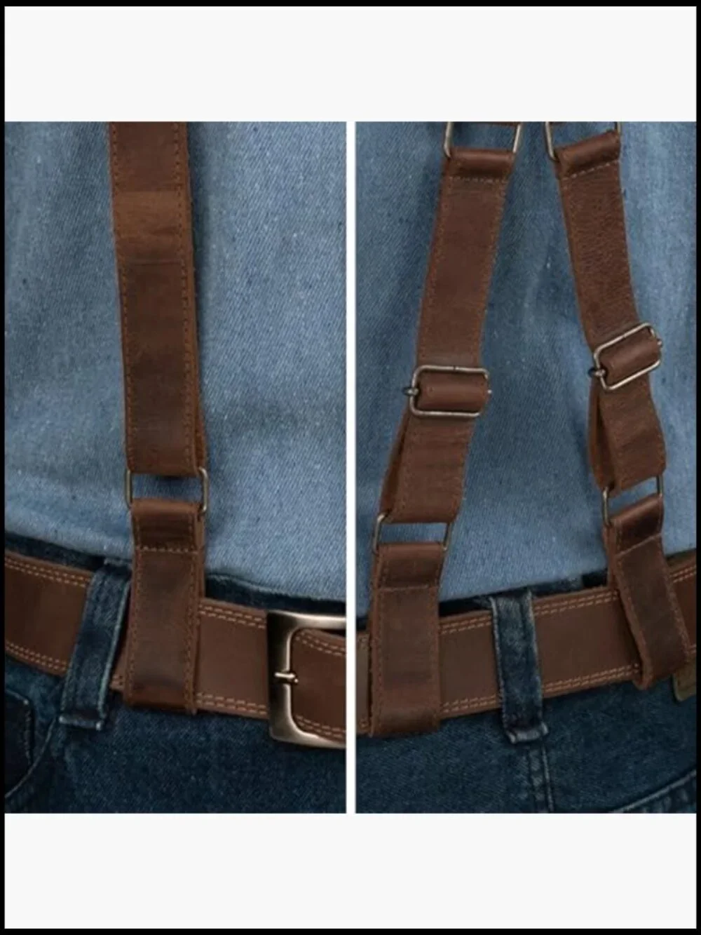 Accessories | Full Grain Leather X Back Suspenders With Belt Loops For ...